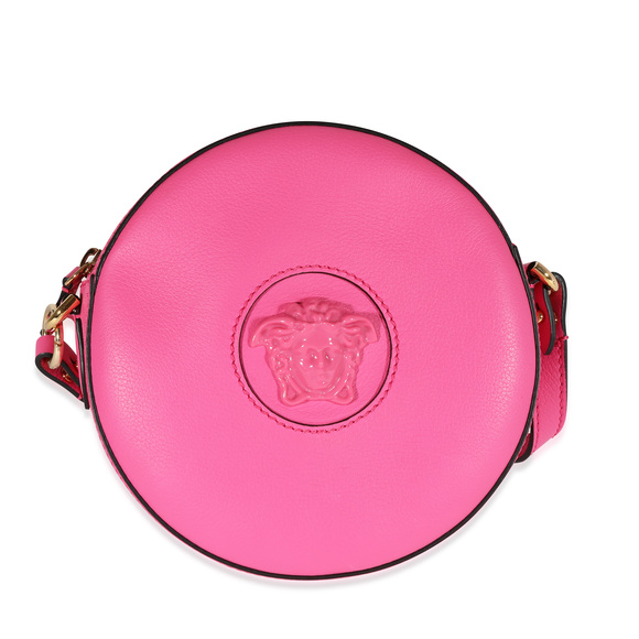 Versace | Bags | Versace Fuchsia Leather La Medusa Round Camera Bag ...